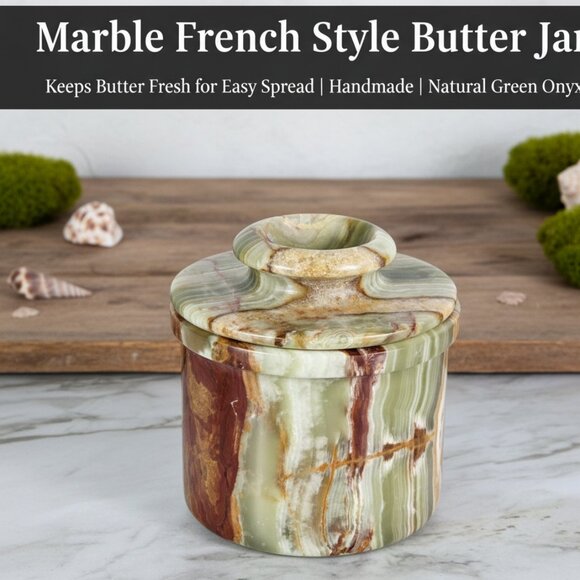 Kitchen | Onyx Green Butter Bell Handmade French Style Marble Butter ...